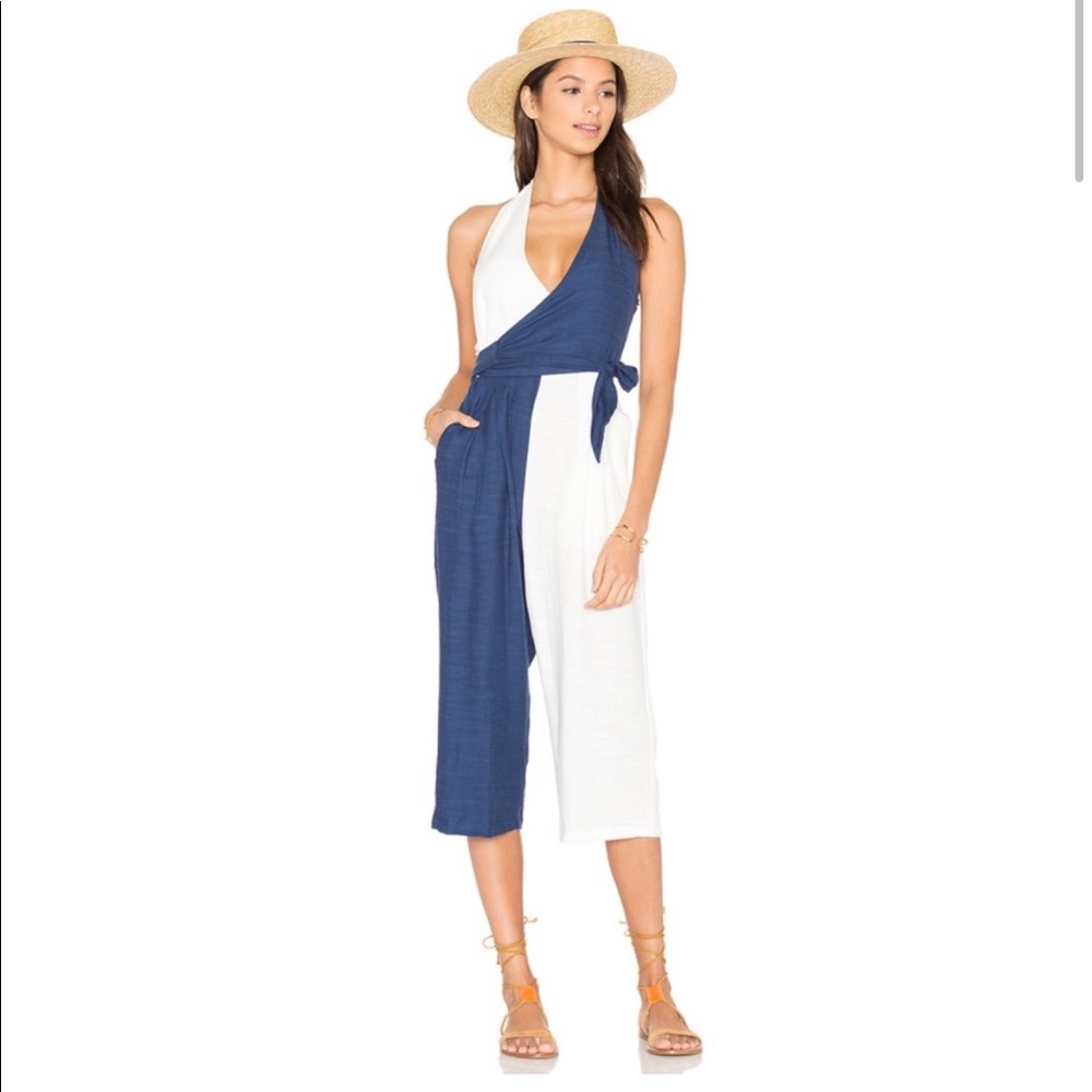Solid & Stripped Camille Color-Blocked Jumpsuit Sm - Gem